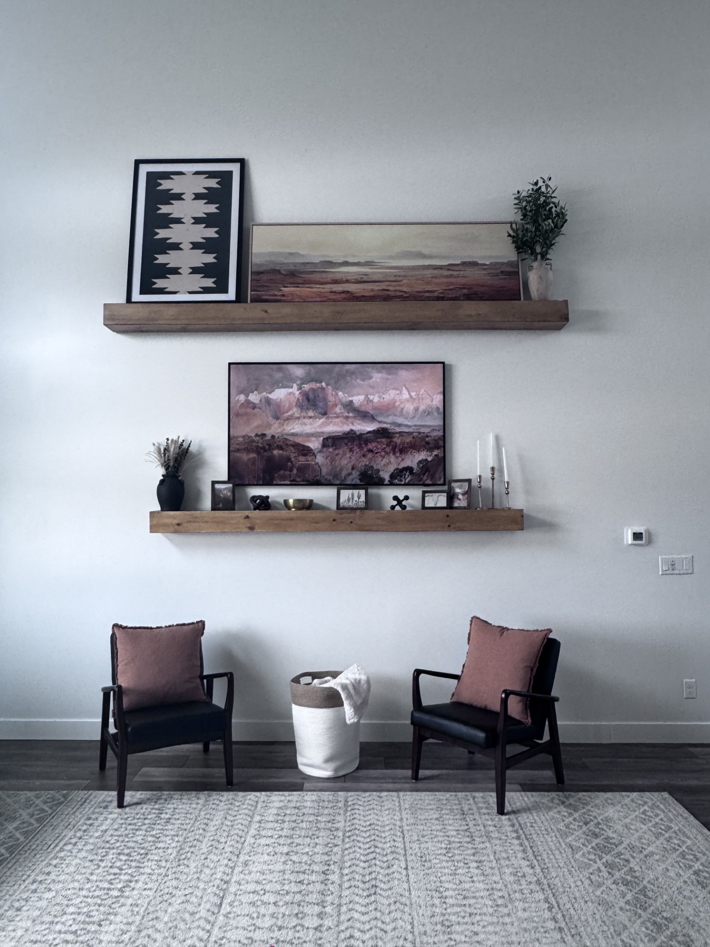 DIY Large Floating Shelves for Tall Walls - Reganne Briggs